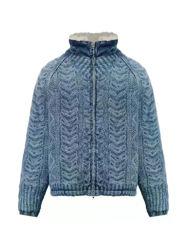 DIESEL® Jacket In Cable-knit-effect Denim - Blue