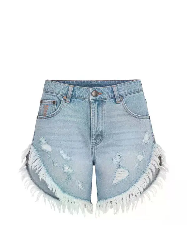 ONETEASPOON Frankies Distressed Fringed Shorts