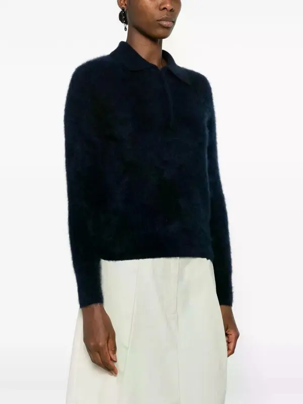 FORTE_FORTE Brushed-knit Polo Top