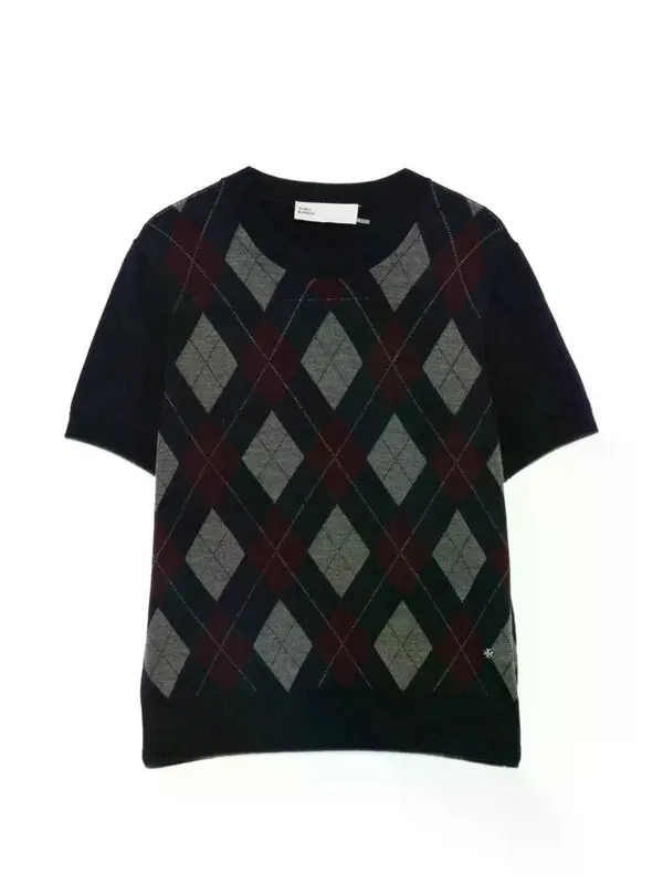 Tory Burch Argyle Short-sleeve Top