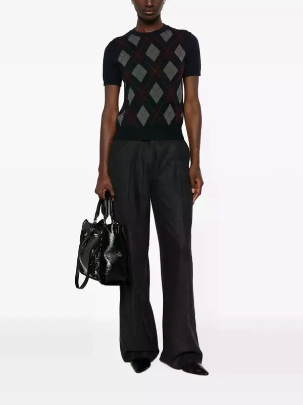 Tory Burch Argyle Short-sleeve Top