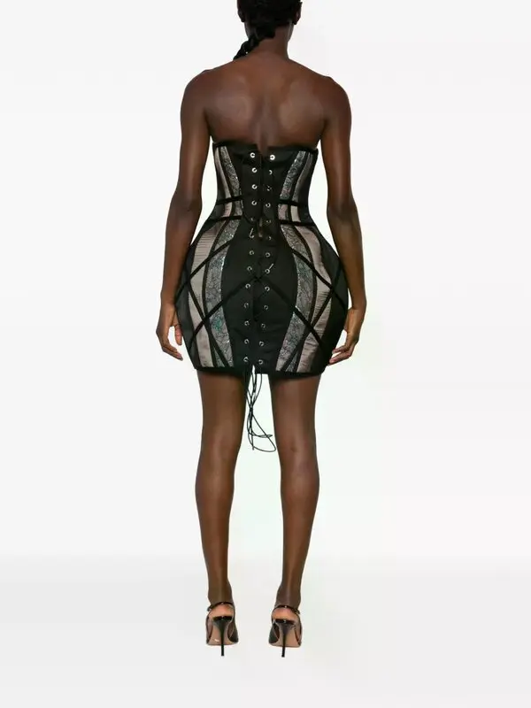 MITILIANE COUTURE Chantilly Lace Mini Dress - Black