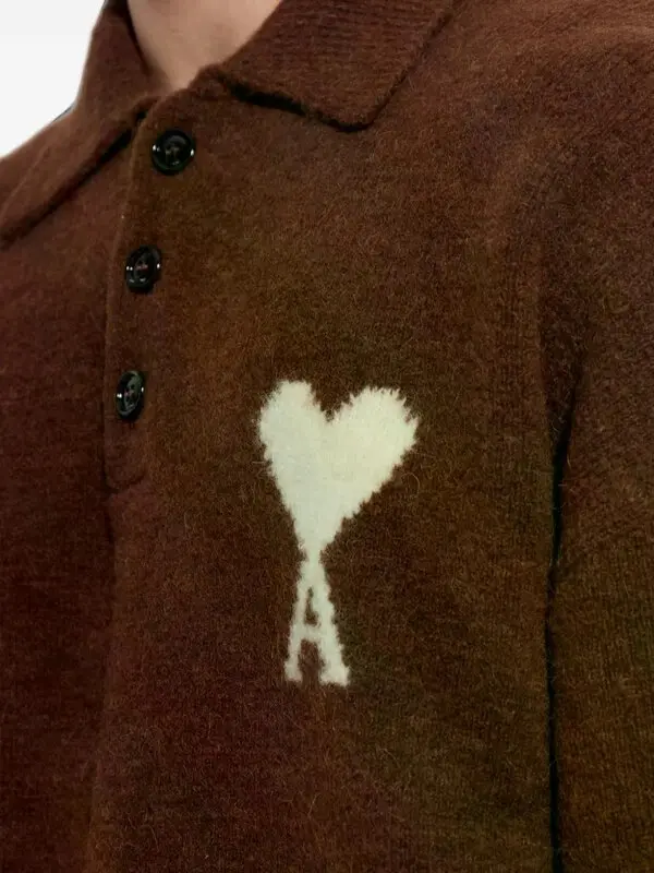 AMI Paris De Coeur Oversized Sweater - Brown