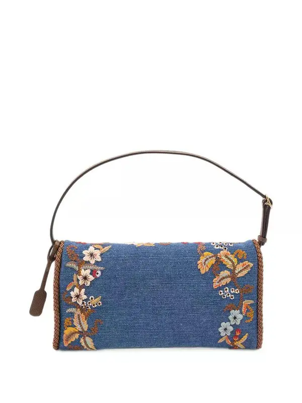Valentino Garavani Devain Small Shoulder Bag In Embroidered Denim