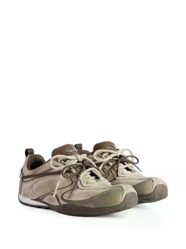 Balenciaga Radar Velvety Panelled Leather Sneakers