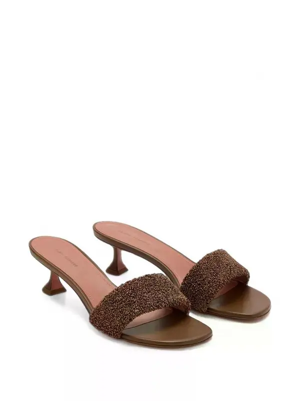 Amina Muaddi Andreea Raffia Sandals