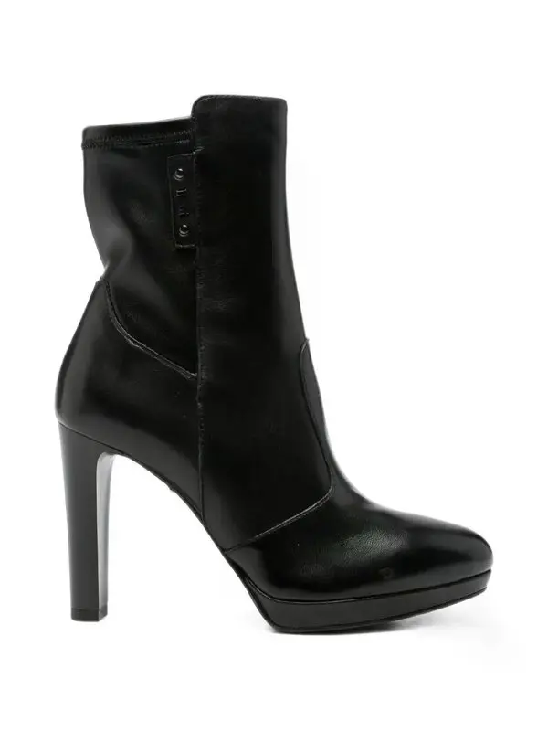 NEROGIARDINI Platform Leather Ankle Boots - Black