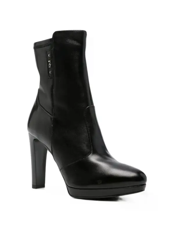 NEROGIARDINI Platform Leather Ankle Boots