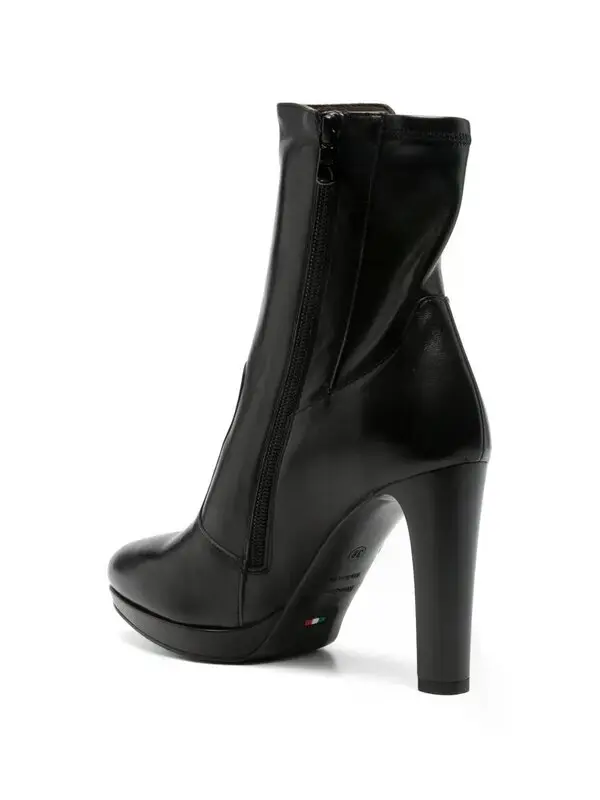 NEROGIARDINI Platform Leather Ankle Boots