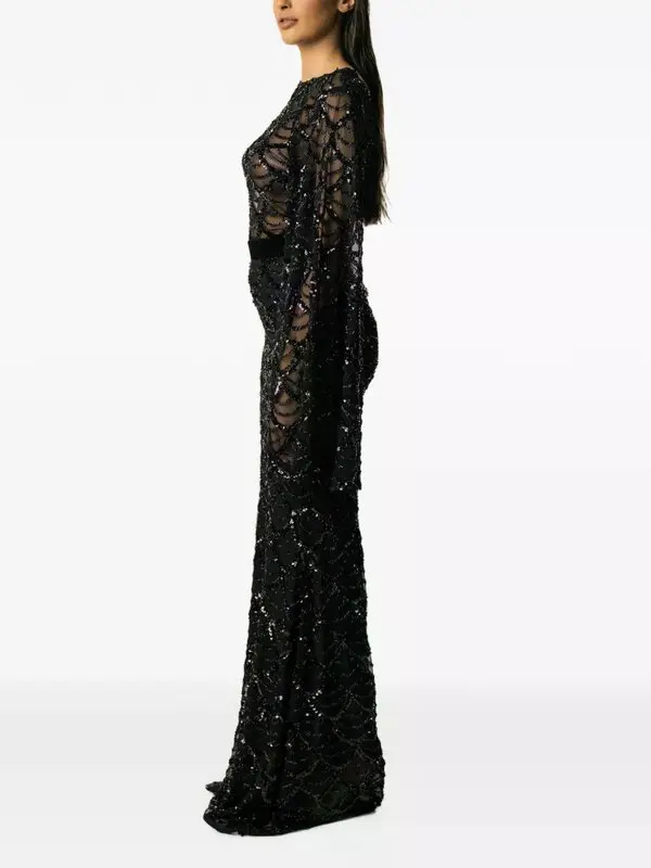 MIAU BY CLARA ROTESCU Afraf Sequin-embellished Maxi Dress