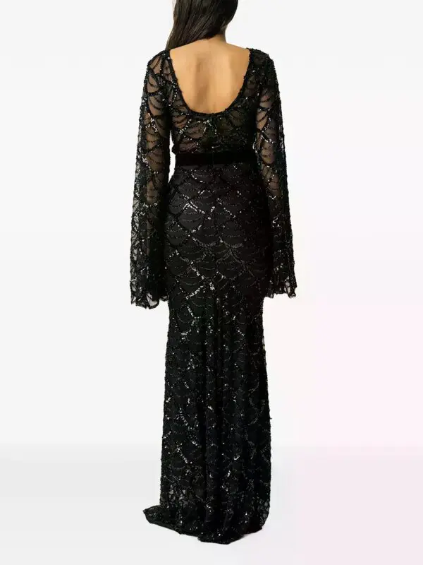 MIAU BY CLARA ROTESCU Afraf Sequin-embellished Maxi Dress