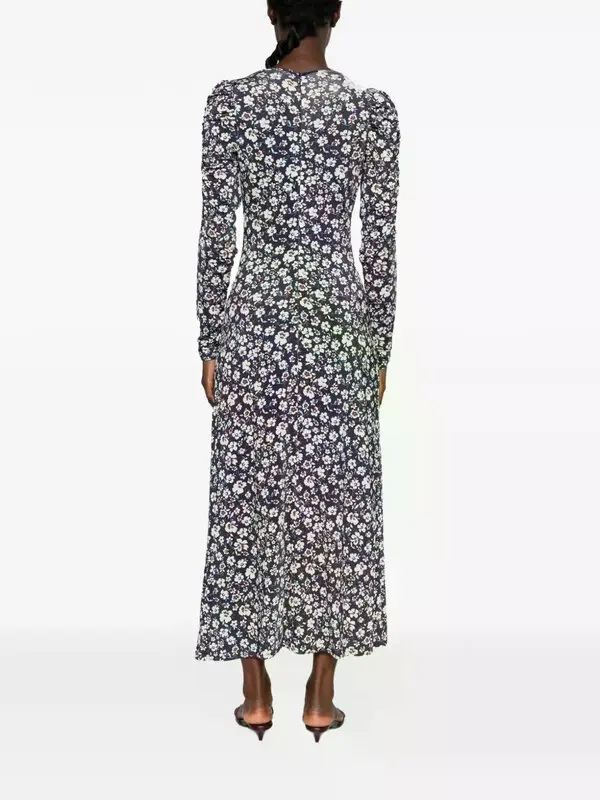 MAR DE MARGARITAS Floral-print Ruched Midi Dress