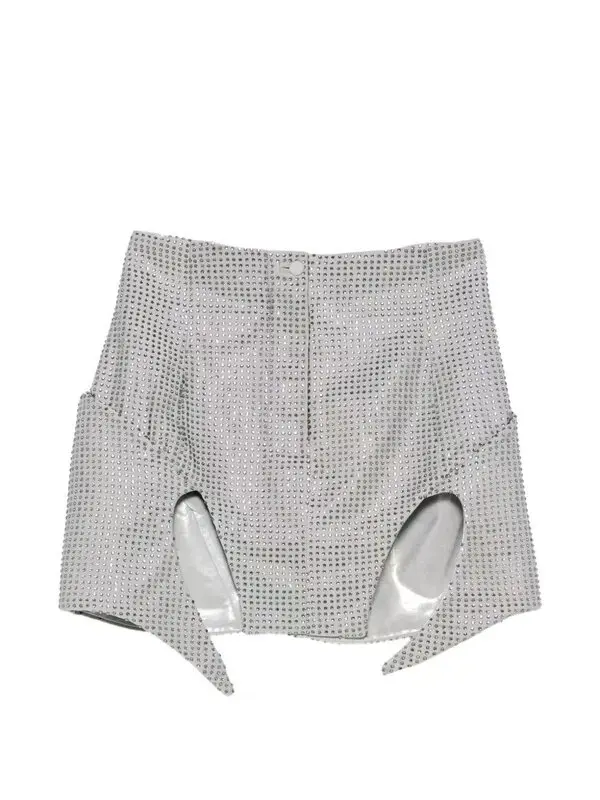 MITILIANE COUTURE Rhinestone-embellished Cut-out Mini Skirt