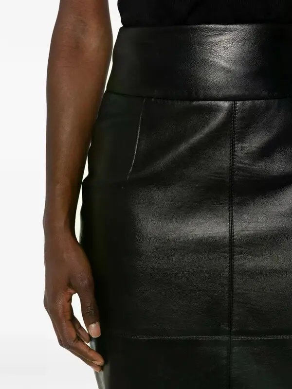 MITILIANE COUTURE Panelled Leather Midi Skirt