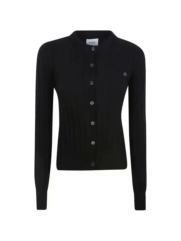 BARRIE Ribbed-knit Cardigan - Black