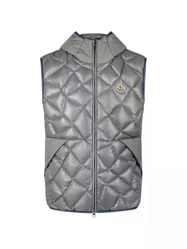 Moncler Quilted Hooded Gilet - Grey
