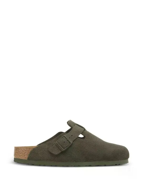 BIRKENSTOCK Boston Buckle-fastening Flat Mules - Green