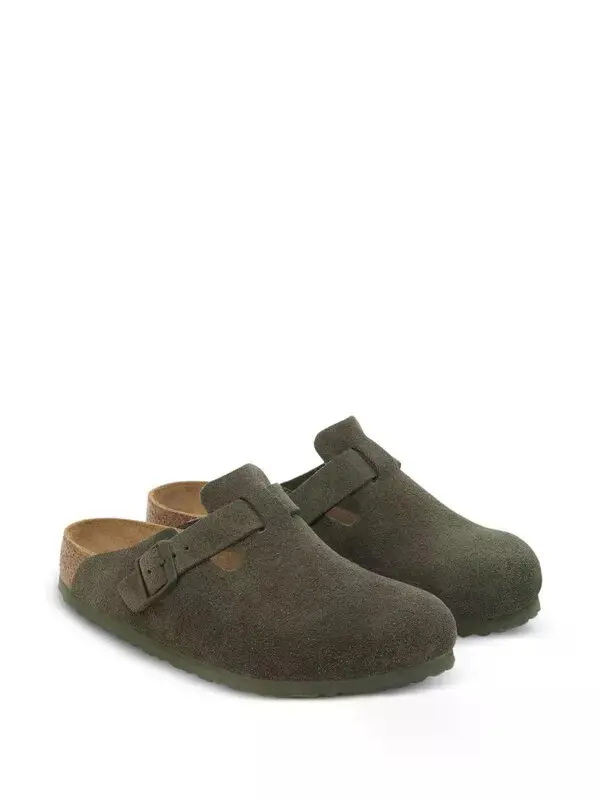 BIRKENSTOCK Boston Buckle-fastening Flat Mules - Green