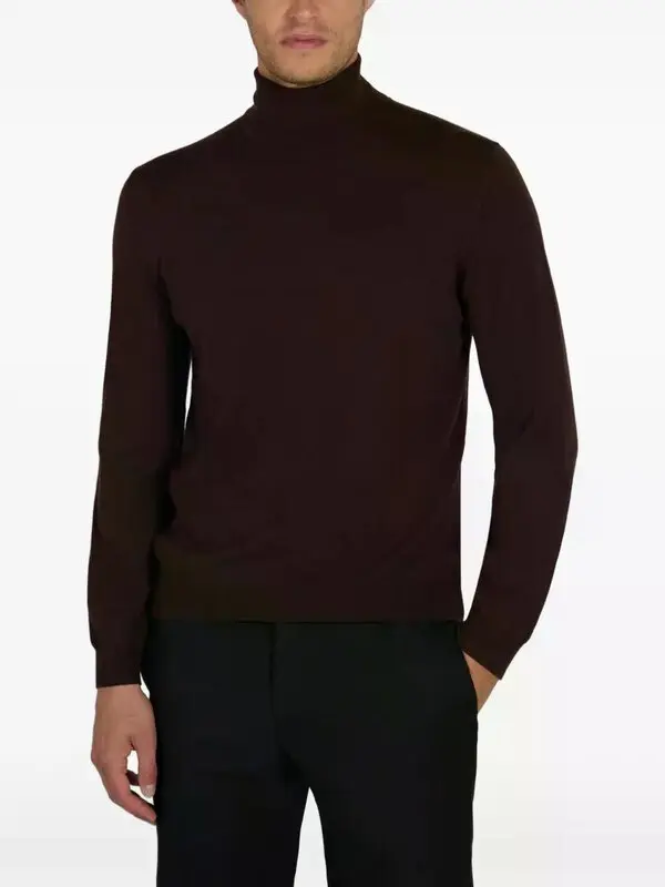 ZANONE Flexwool Roll-neck Sweater - Brown