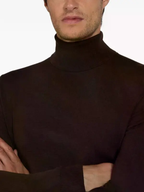 ZANONE Flexwool Roll-neck Sweater - Brown