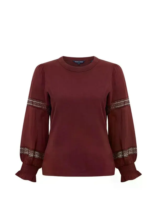Veronica Beard Bellamie Lace-trim Blouse - Red