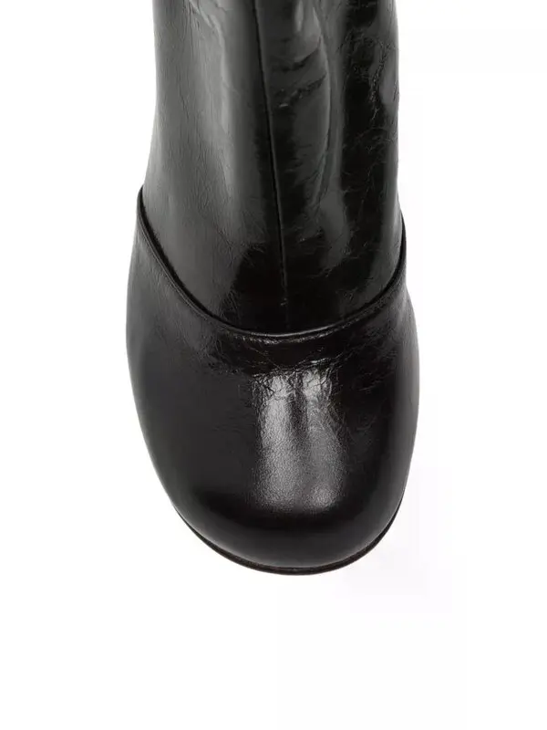 LORENA PAGGI Lace-up Crinkled-finish Ankle Boots