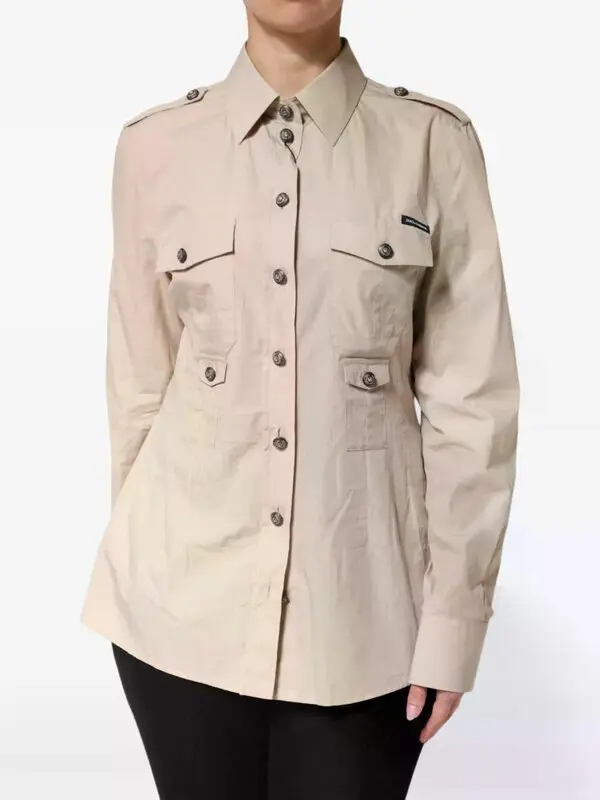 Dolce & Gabbana Button-up Epaulette Shirt - Neutrals