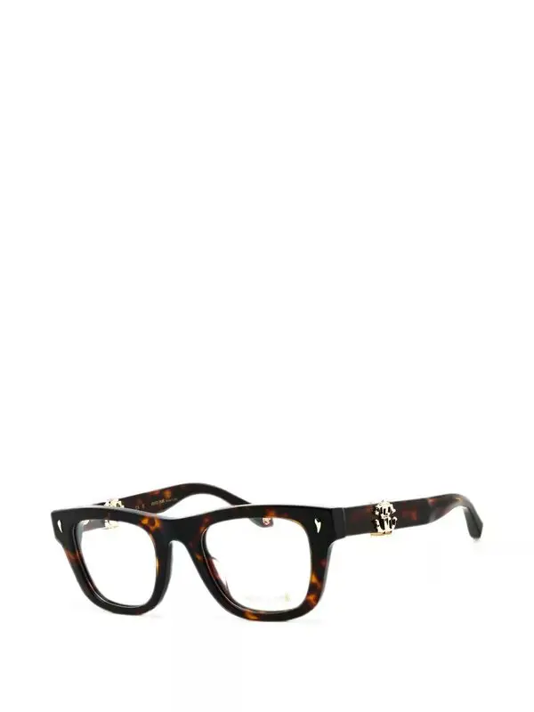 Roberto Cavalli Tortoiseshell-effect Rectangle-frame Glasses