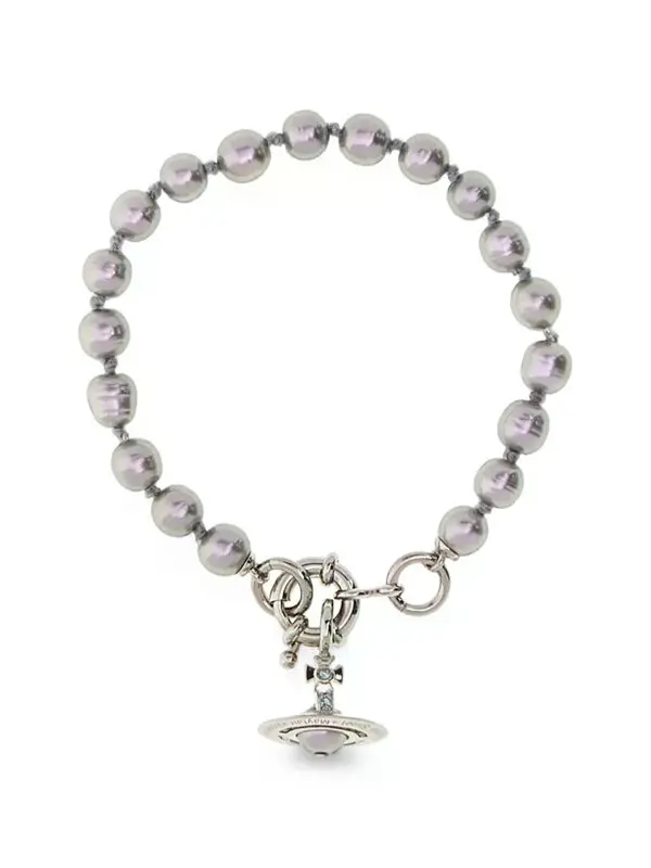 VIVIENNE WESTWOOD Orb Faux-pearl Bracelet - Grey