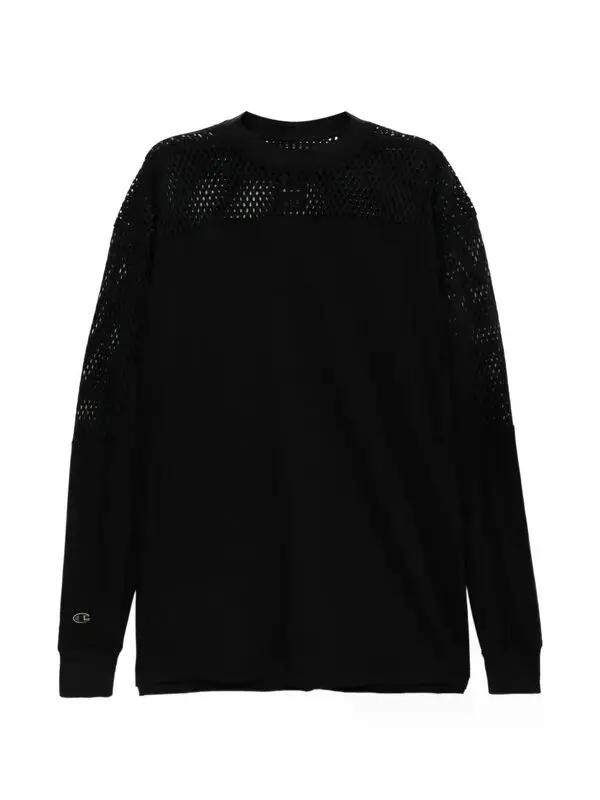 Rick Owens Mesh-panel Long-sleeve T-shirt