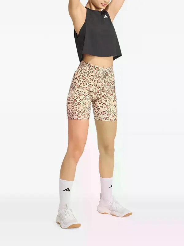 Adidas X Farm Rio Floral-print Leopard-pattern Shorts