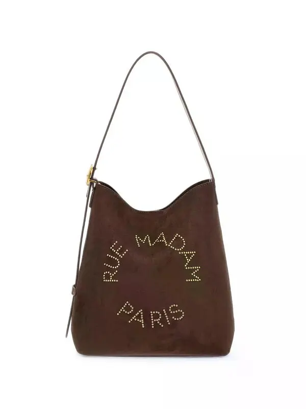 RUE MADAM PARIS Studded Suede Shoulder Bag