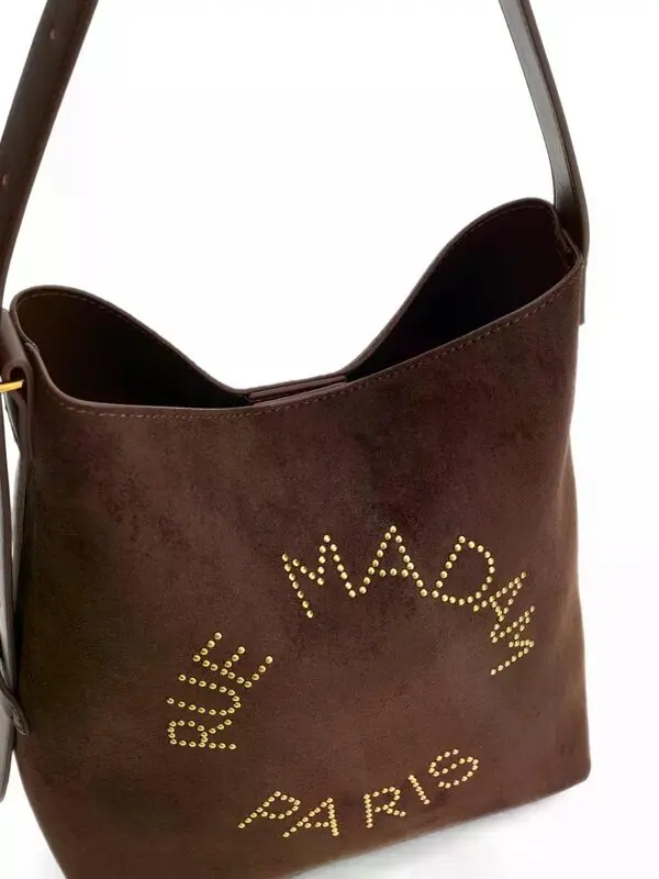 RUE MADAM PARIS Studded Suede Shoulder Bag