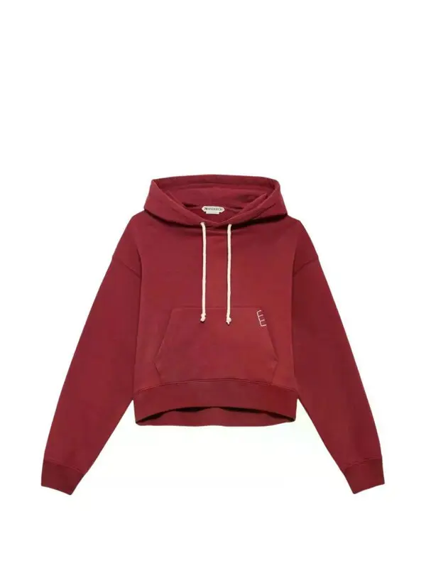 JW Anderson Embroidered Drawstring Hoodie - Red