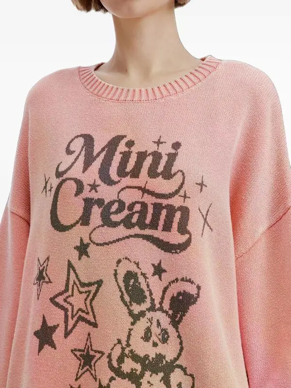 MINI CREAM Graphic-print Intarsia-knit Sweater