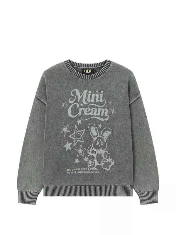 MINI CREAM Graphic-print Intarsia-knit Sweater