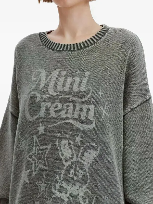 MINI CREAM Graphic-print Intarsia-knit Sweater