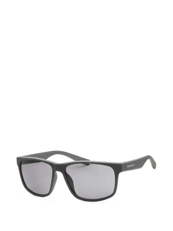 Calvin Klein Matte-finish Rectangle-frame Sunglasses - Grey