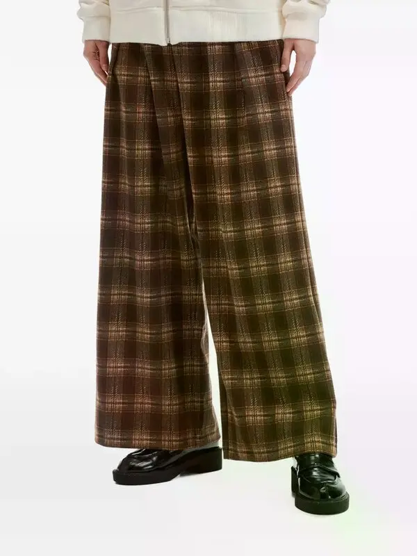 B+AB Plaid-check Pleated Trousers