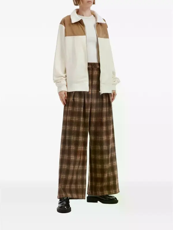 B+AB Plaid-check Pleated Trousers
