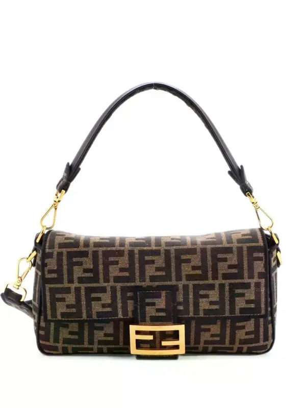 Fendi Baguette Nm Bag Zucca Canvas Medium Shoulder Bag