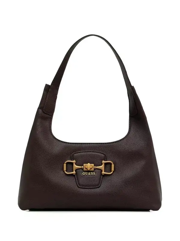 Guess Sunset Horsebit Grained Tote Bag - Brown