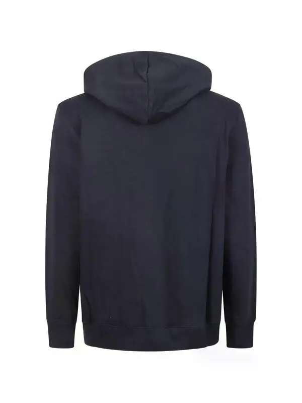 Paul Smith Dark Navy Cotton Zip-front Zebra-logo Hoodie - Blue
