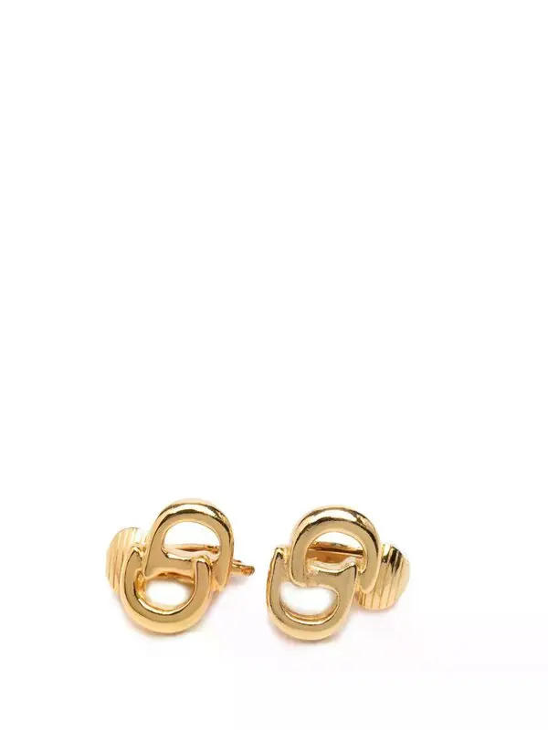 Dior 20th Century Plated Cd Logo Clip On Earrings Costume Earrings - Gold