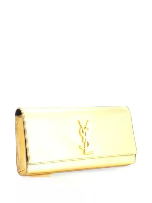 Saint Laurent Classic Monogram Metallic Calfskin Long Clutch Bag