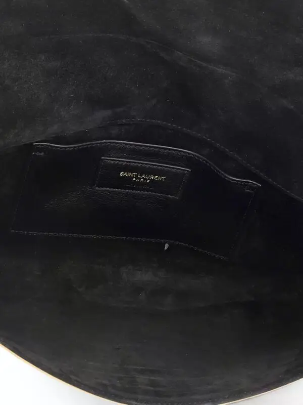 Saint Laurent Classic Monogram Metallic Calfskin Long Clutch Bag
