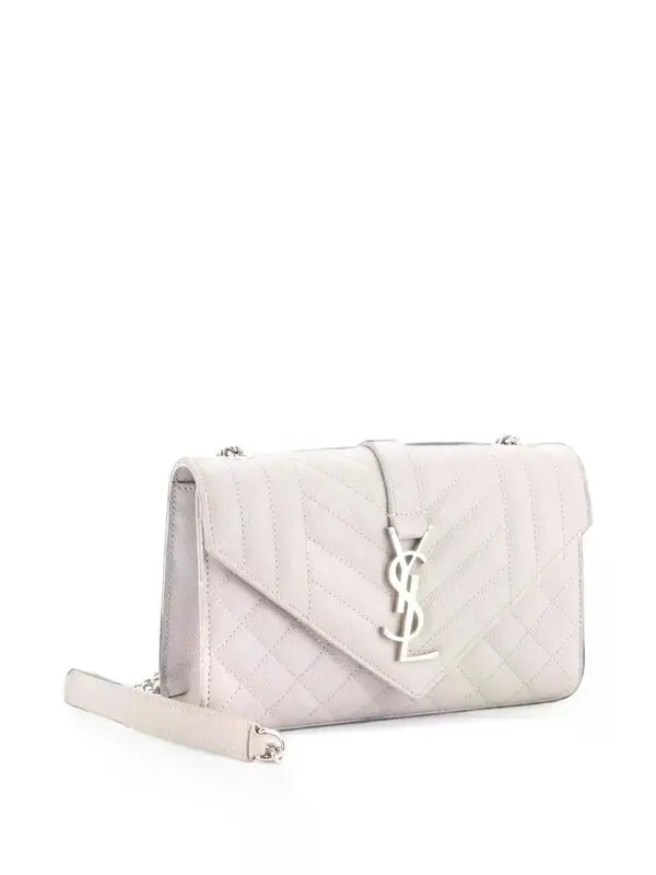Saint Laurent Classic Monogram Envelope Satchel Mixed Matelasse Leather Small Crossbody Bag