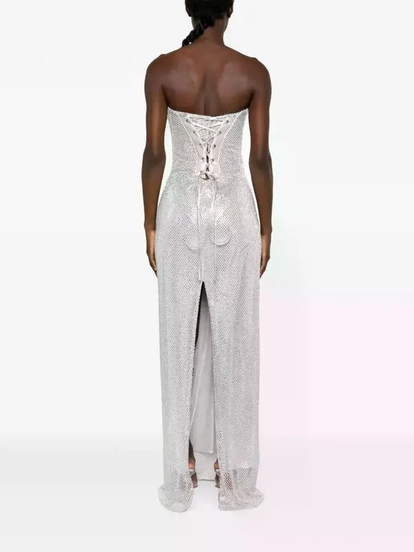 MITILIANE COUTURE Crystal-embellished Mesh Maxi Dress