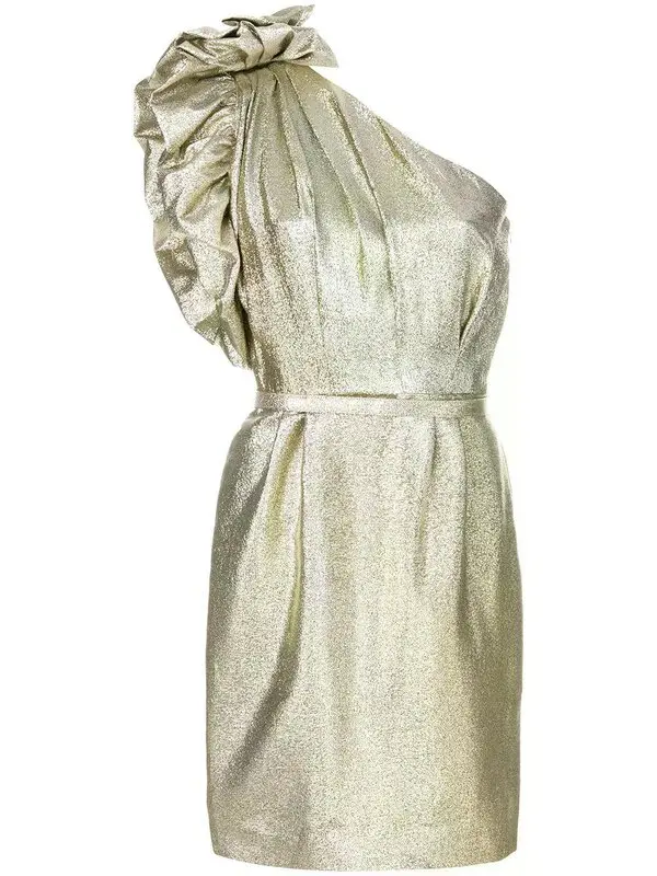 Stella McCartney One-shoulder Lurex Dress - Metallic