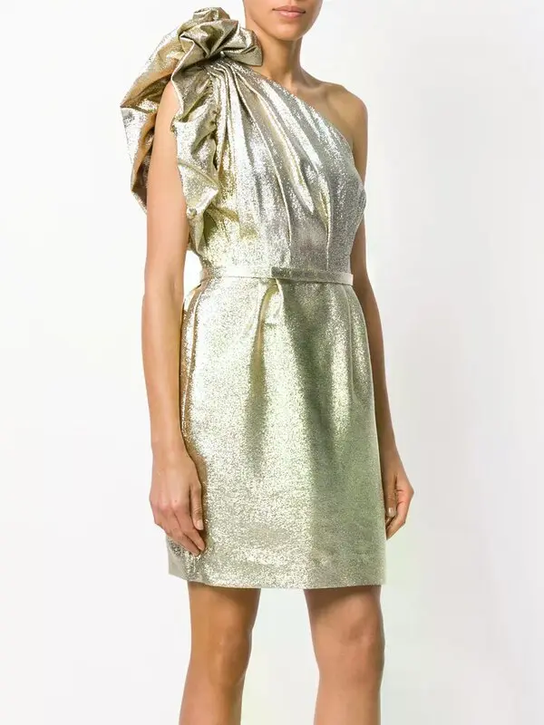 Stella McCartney One-shoulder Lurex Dress - Metallic